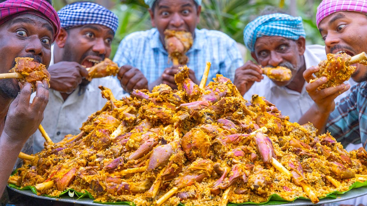 NALLI BIRYANI | Mutton Biryani Recipe Cooking in Village | Mutton Bone ...